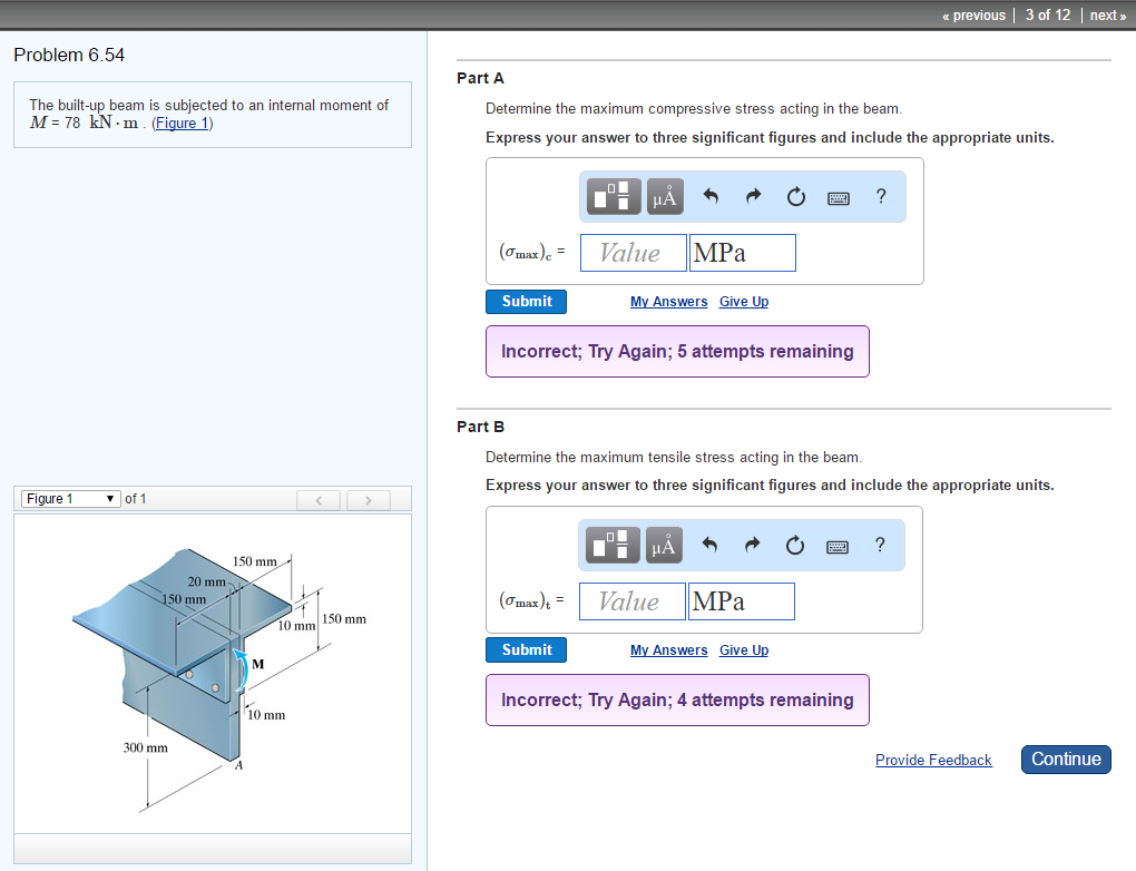 Solved The built-up beam is subjected to an internal moment | Chegg.com