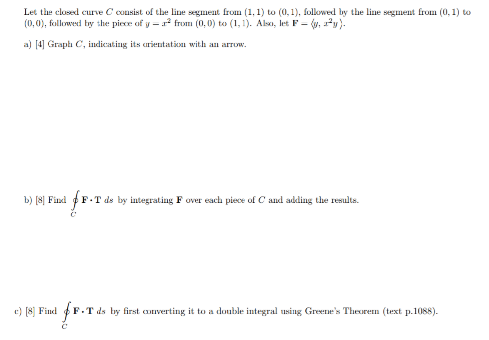 Solved Let the closed curve C consist of the line segment | Chegg.com