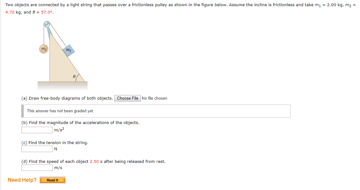 Solved Two objects are connected by a light string that | Chegg.com