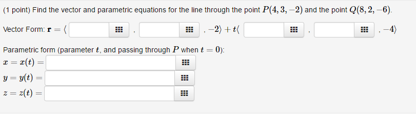 Solved Find the vector and parametric equations for the line | Chegg.com
