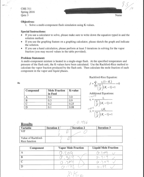 Solved Solve a multi-component flash simulation using | Chegg.com