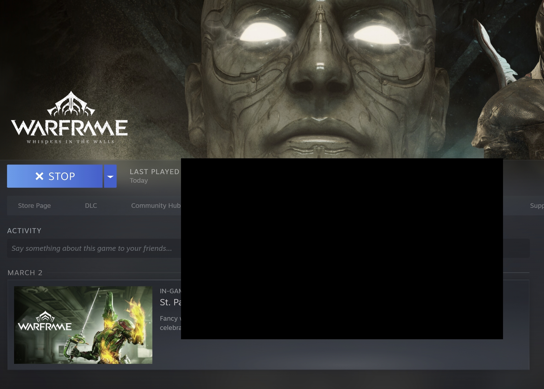 Game Launches as a small black box - General - Warframe Forums