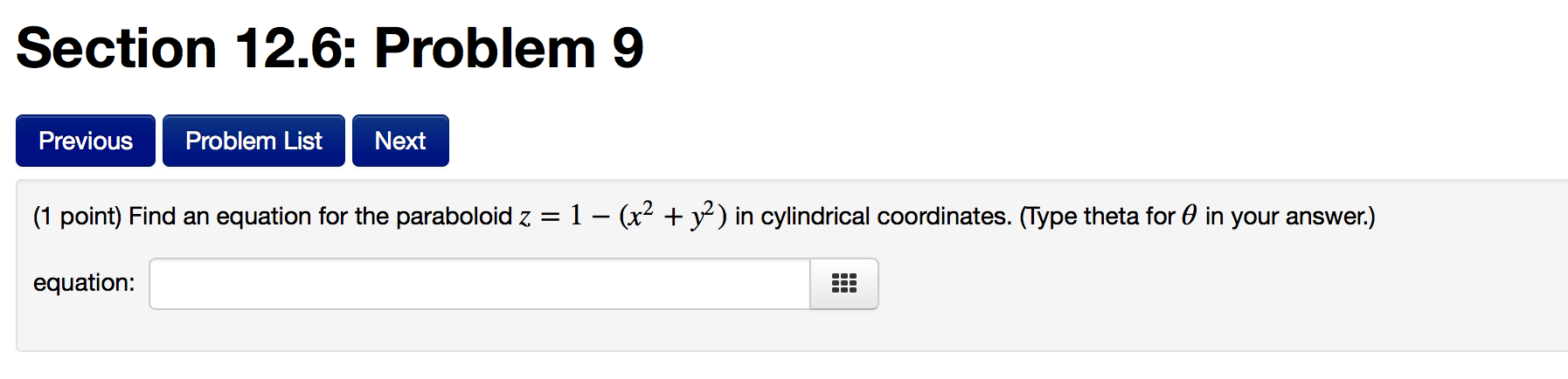 Solved Section 12.6: Problem 9 Previous Problem List Next (1 | Chegg.com