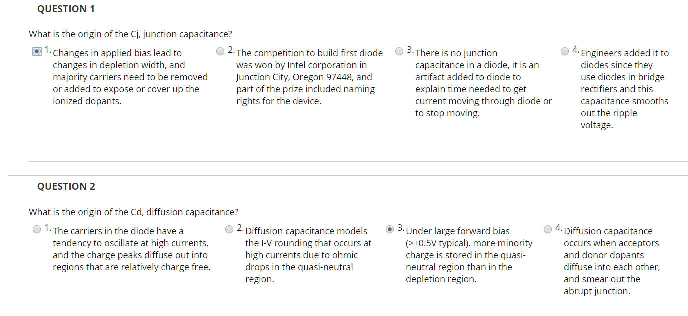 Solved QUESTION 1 What is the origin of the Cj, junction | Chegg.com
