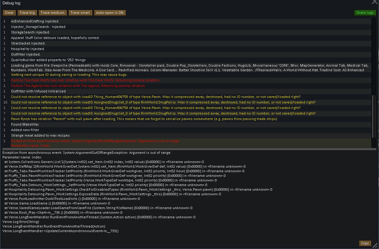Save game not loading (Repost from Orion's Hospitality github) · Issue #29 · fluffy-mods/WorkTab ...
