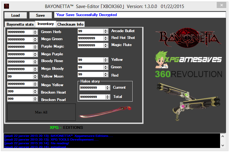 [v1]BAYONETTA save editor ][TEAM-XPG][360Revolution]- Xbox 360 Mod Tool ...