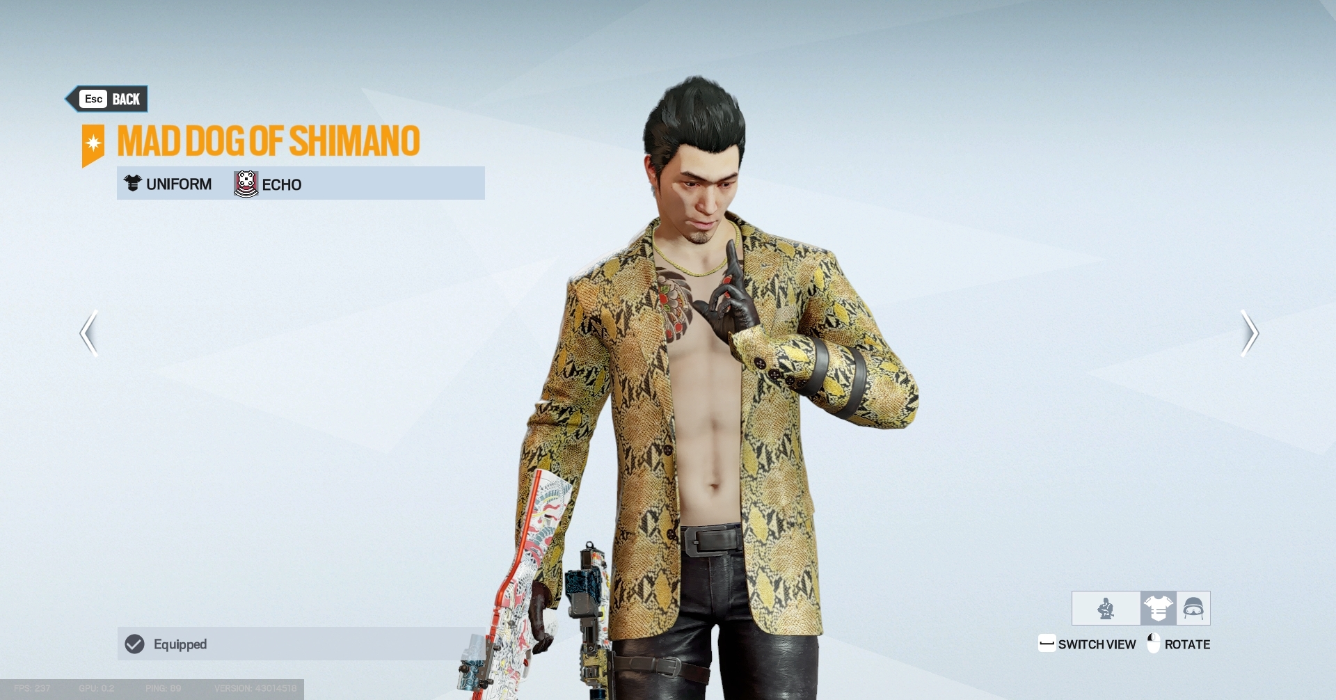Thread of remembering the new Echo Yakuza elite skin : r/Rainbow6