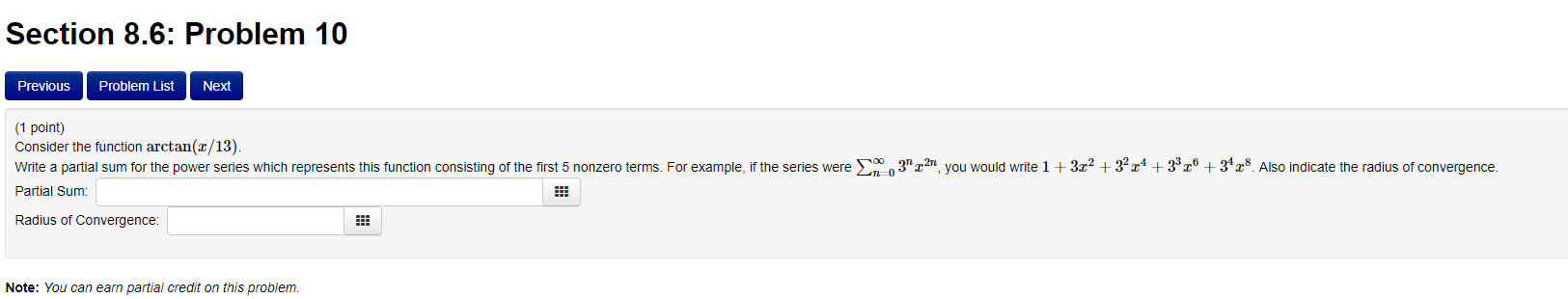 Solved Section 8.6: Problem 10 PreviousS Problem List Next | Chegg.com