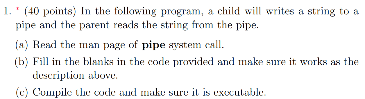 Solved (40 points) In the following program, a child will | Chegg.com