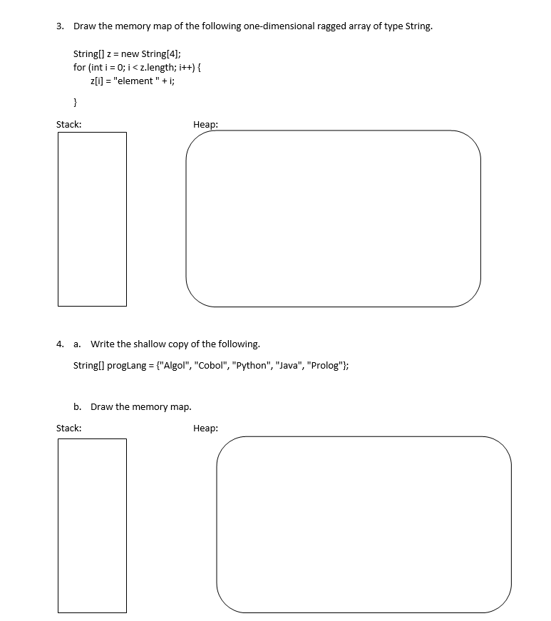 Solved Draw The Memory Map Of The Following One Dimensional