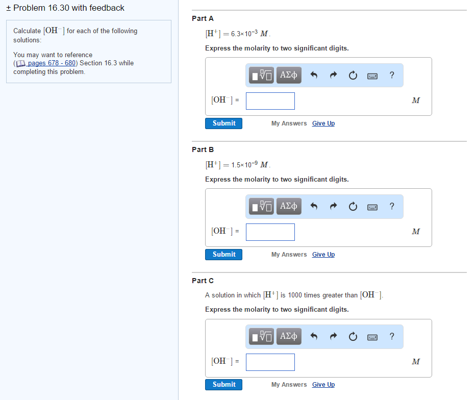 Solved Calculate [OH^-] for each of the following solutions: | Chegg.com