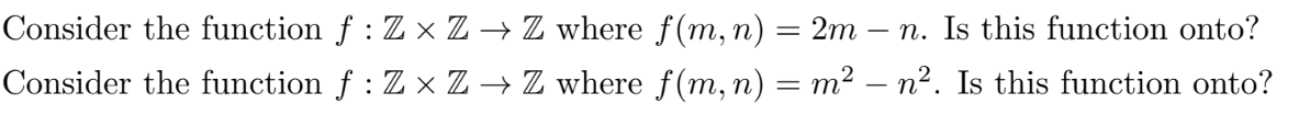 Solved Consider the function f : Z × Z → Z where f(m, n) | Chegg.com