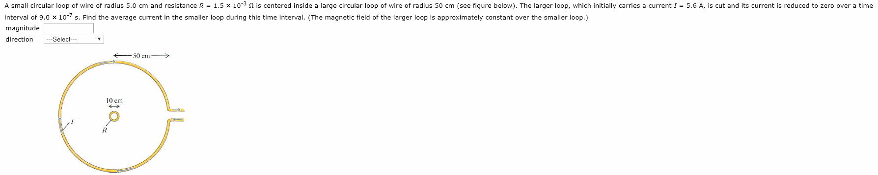 Solved A small circular loop of wire of radius 5.0 cm and | Chegg.com