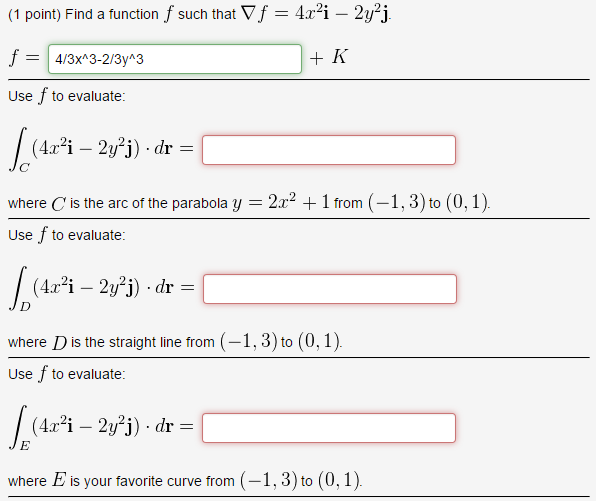 Solved Find a function f such that nabla f = 4x^2 i - 2y^2 j | Chegg.com
