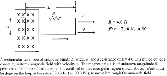 Solved A rectamgular wire loop of unknown length l, width w, | Chegg.com