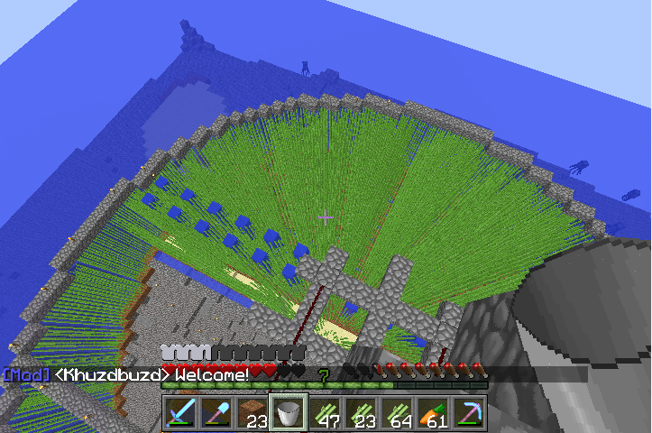 [TIL] You can use reeds to clear out large portions of water : r/Minecraft