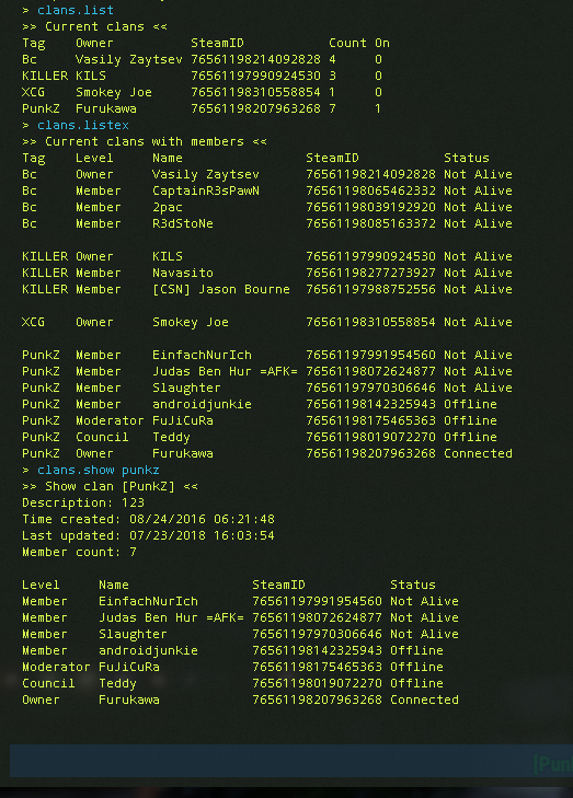 ClansREBORN | ServerRust - Бесплатные Приватные плагины для Rust OXIDE