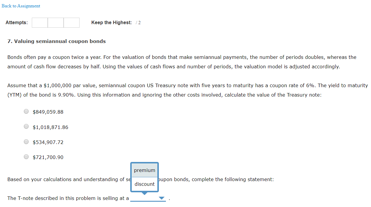 Solved Back to Assignment Attempts: Keep the Highest: /2 7. | Chegg.com