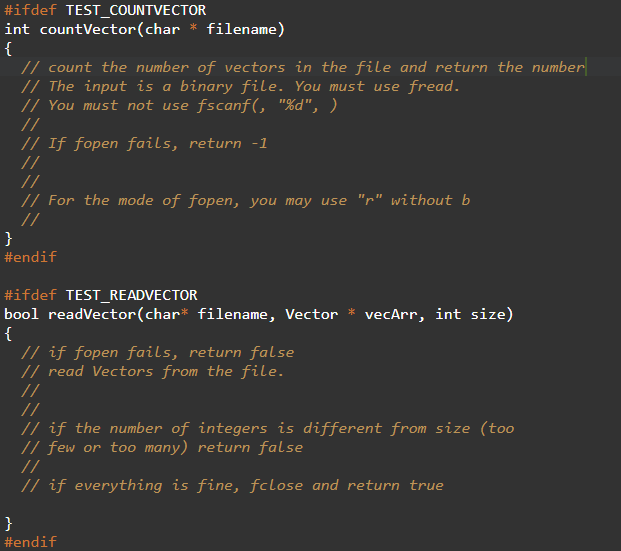 #ifdef TEST COUNTVECTOR int countVector(char * | Chegg.com