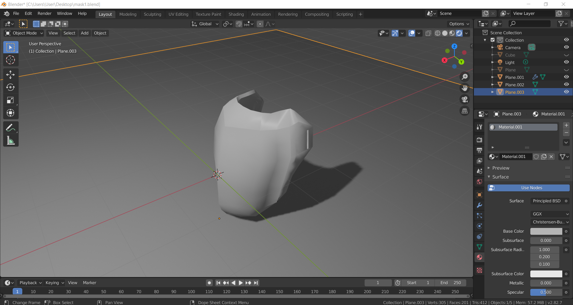 I've been trying to model this face mask in Solidworks but I'm having a ...