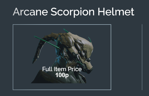 Multiple Arcane Helmets on sale! - PC: Trading Post - Warframe Forums