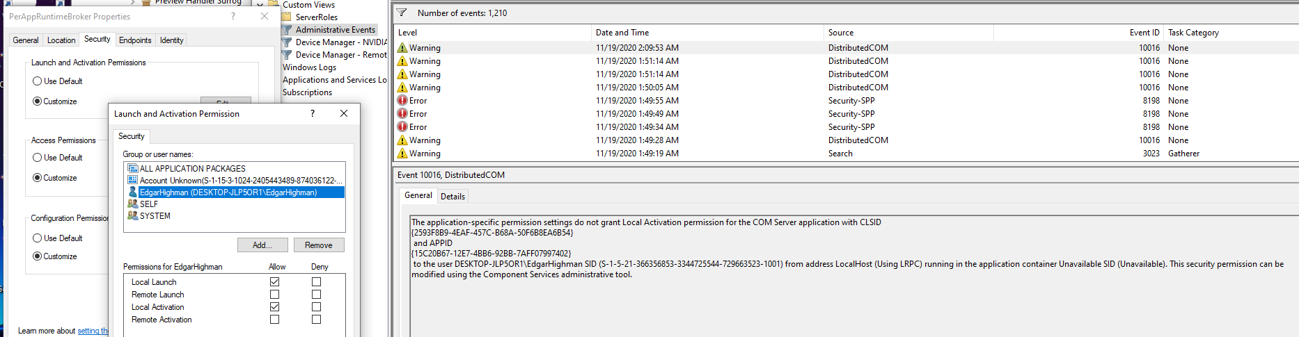 Win10 Dcom error 10016 causing all my games to crash. : r/techsupport