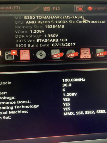 Msi B350 Tomahawk Ms 7a34 Bios Update Issues R Techsupport