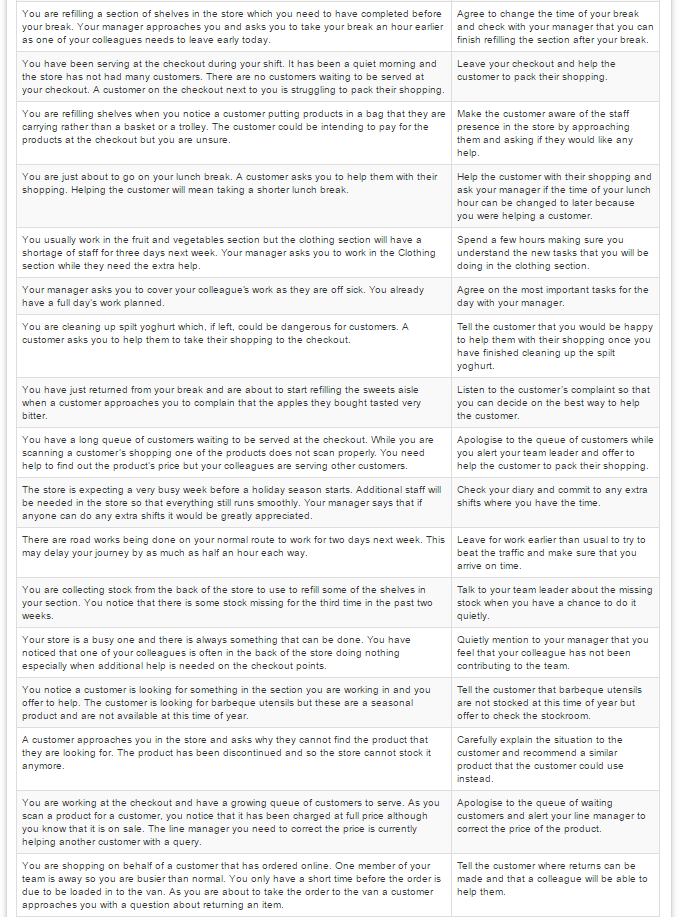 Tesco; Help with Screening Test Answers 2016 - The Student Room