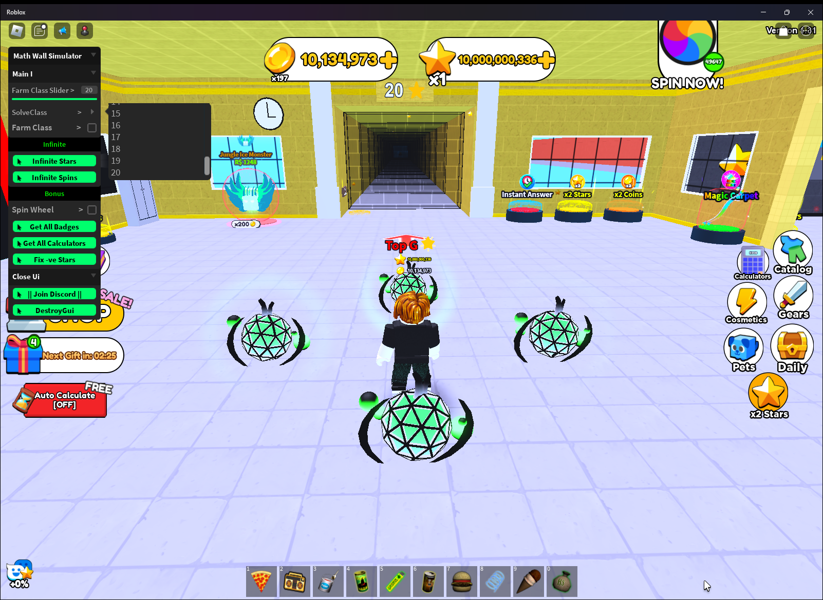 🤓Math Wall Simulator | Infinite Stars n Spins and more — Roblox Scripts | ScriptBlox