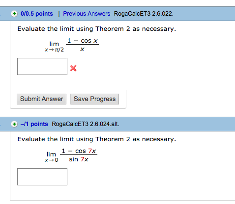 Solved Evaluate the limit using Theorem 2 as necessary. | Chegg.com