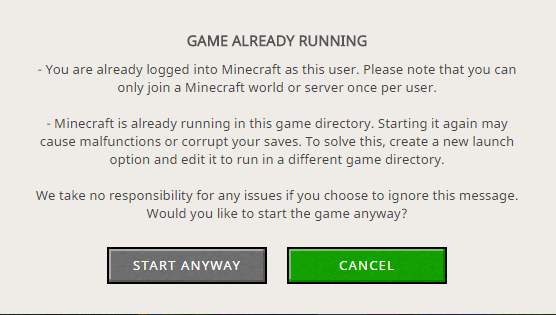 Option to disable the "Game already running" warning in the new ...