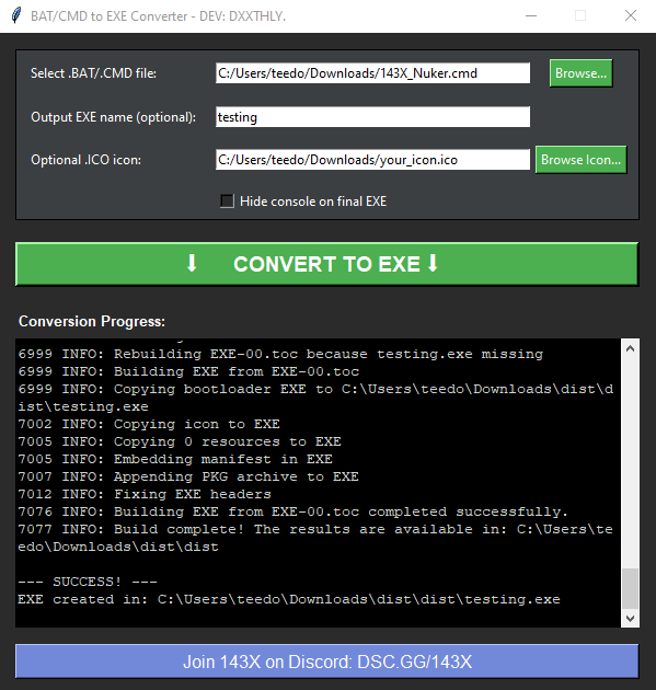 GitHub - DXXTHLY/BAT-CMD-to-EXE-Converter: BAT/CMD to EXE Converter