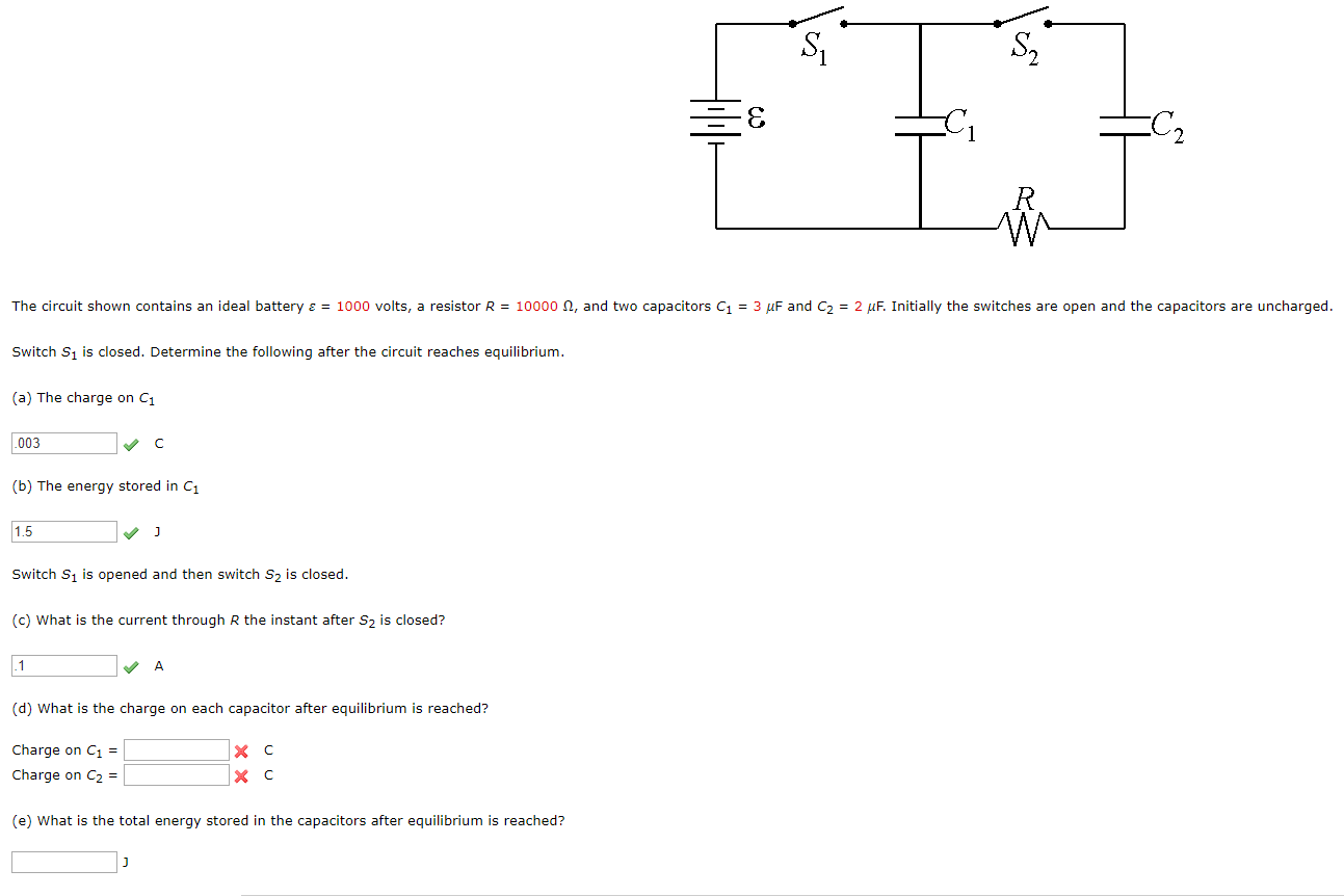 Solved The circuit shown contains an ideal battery ? = 1000 | Chegg.com