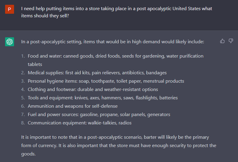 Need help making items in a store : r/genesysrpg