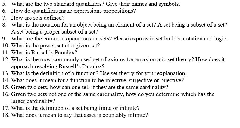 Solved What are the two standard quantifiers? Give their | Chegg.com