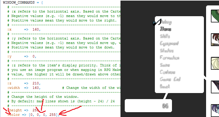 menu help: font color not changing??? | RPG Maker Forums
