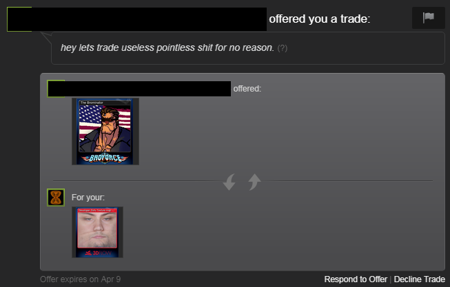 I can't even trade useless pointless♥♥♥♥♥ :: Steam Mobile