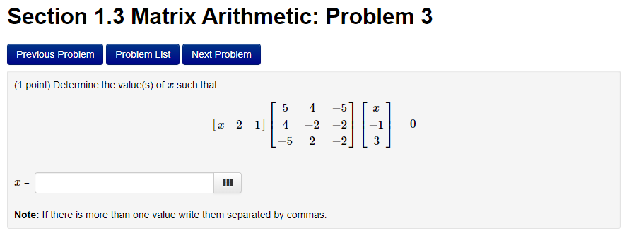 Solved Section 13 Matrix Arithmetic Problem 3 Previous 4392