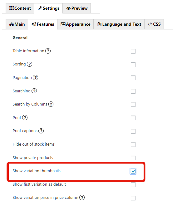 Show variation thumbnails - WooBeWoo plugins for WooCommerce