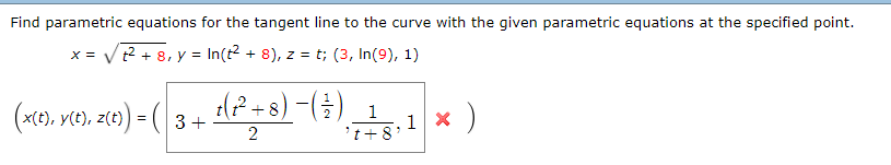 Solved Find parametric equations for the tangent line to the | Chegg.com