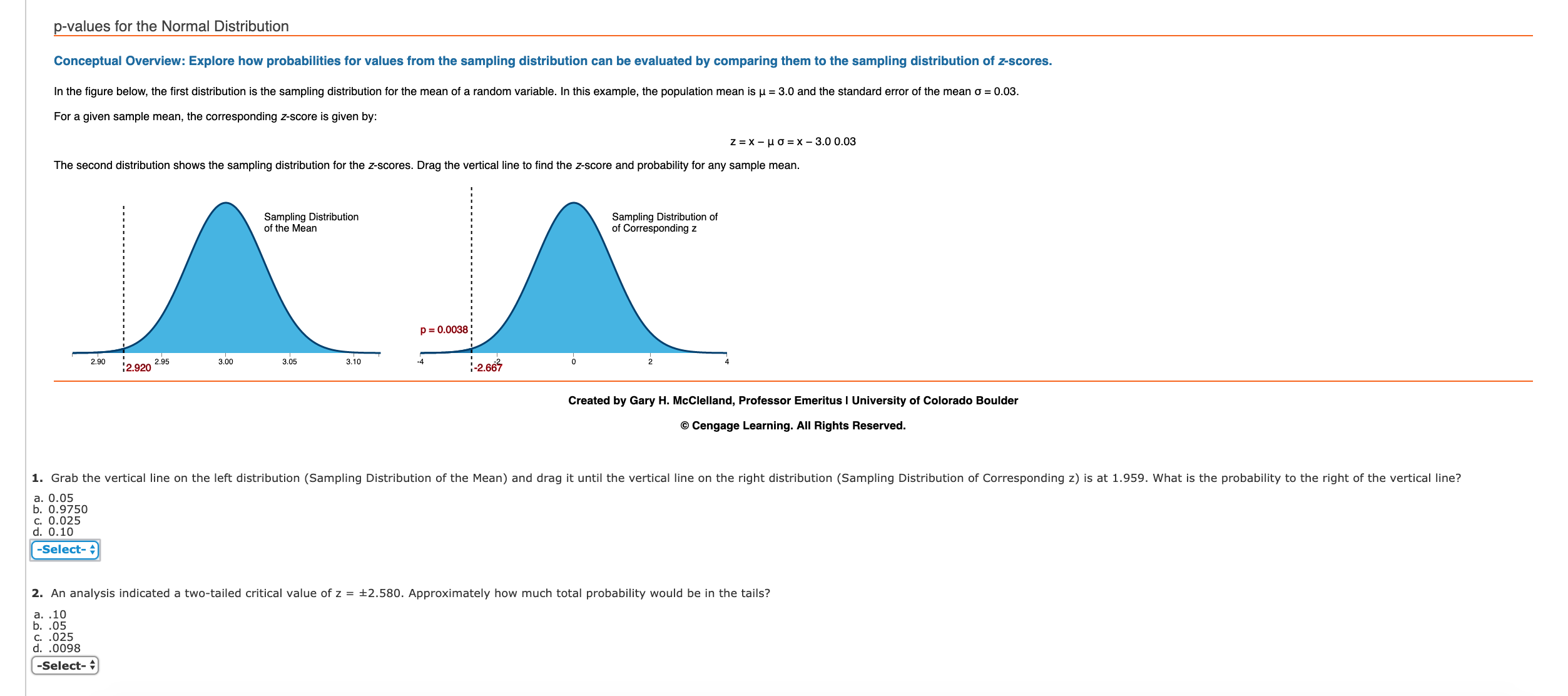 Solved: P-values For The Normal Distribution Conceptual Ov... | Chegg.com