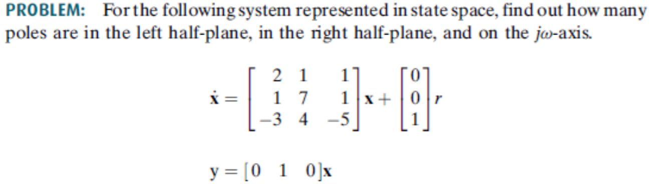 Solved PROBLEM: For the following system represented in | Chegg.com
