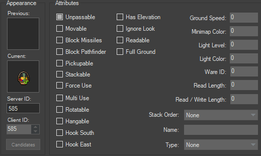 TFS 1.X+ - Item editor dont have usable box | OTLand
