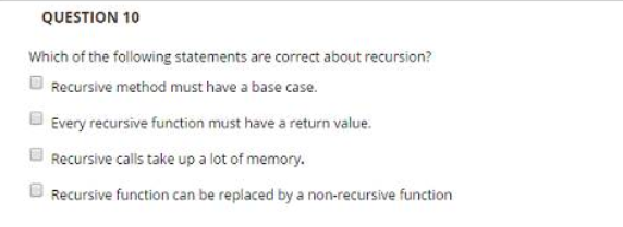 Solved QUESTION 10 Which of the following statements are | Chegg.com Solved QUESTION 10 Which of the following statements are | Chegg.com