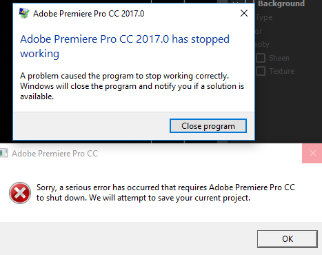 Solved: PP 2017 crashes => new title - Adobe Community - 8729875