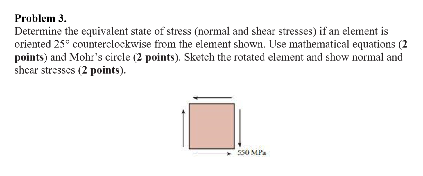 Solved Determine the equivalent state of stress if an | Chegg.com