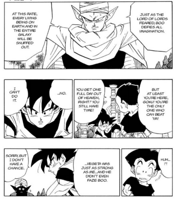 I thought that Kid Buu in DBZ was the strongest Buu because of a quote ...