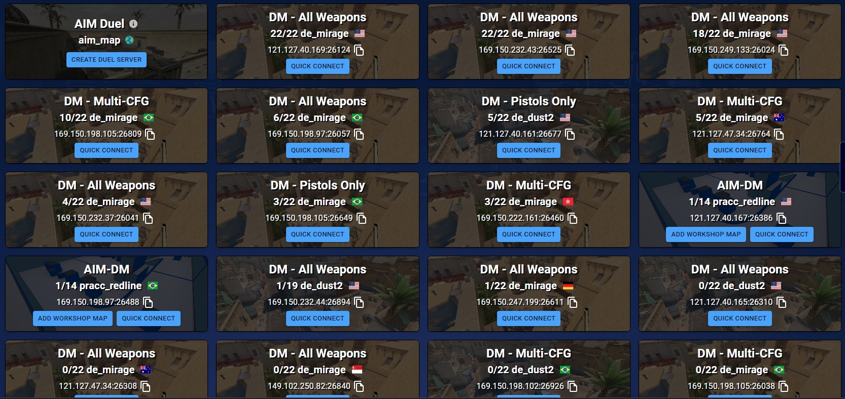 WarmupServer back with the F2P features: QuickJoin and Dynamic-Map-Size ...