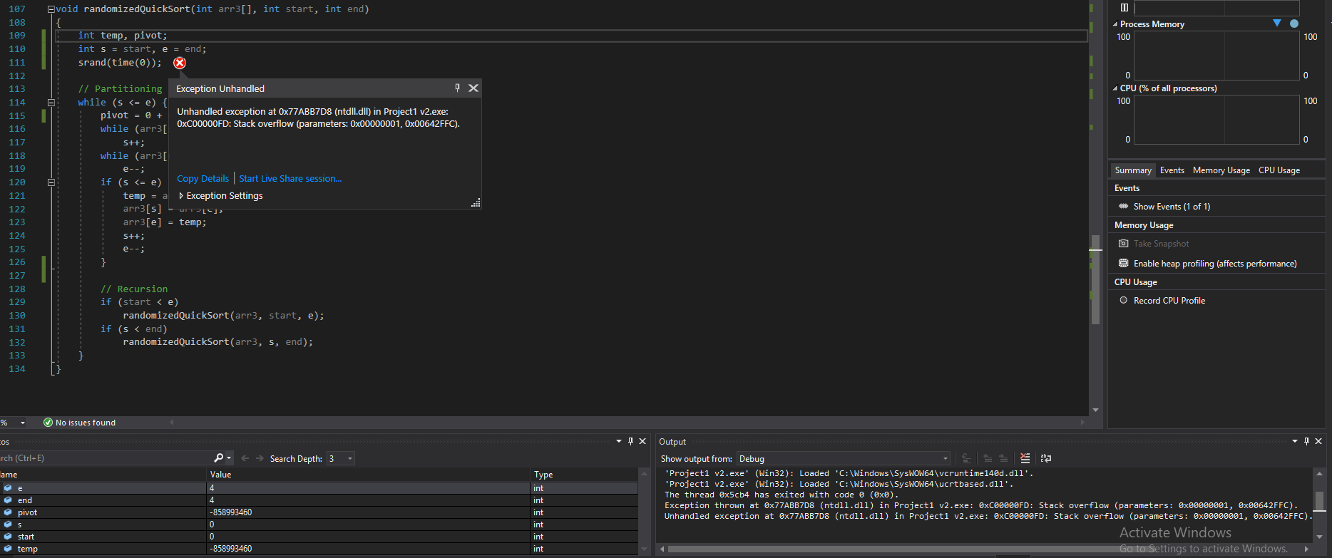 C Srand Time 0 And Rand Are Causing A Stack Overflow Error Stack Overflow