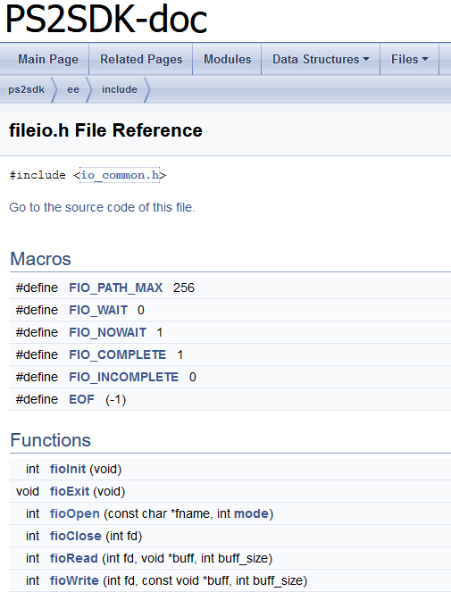 PS2 - PS2SDK Documentation (DoxyGen) by VTSTech | PSX-Place